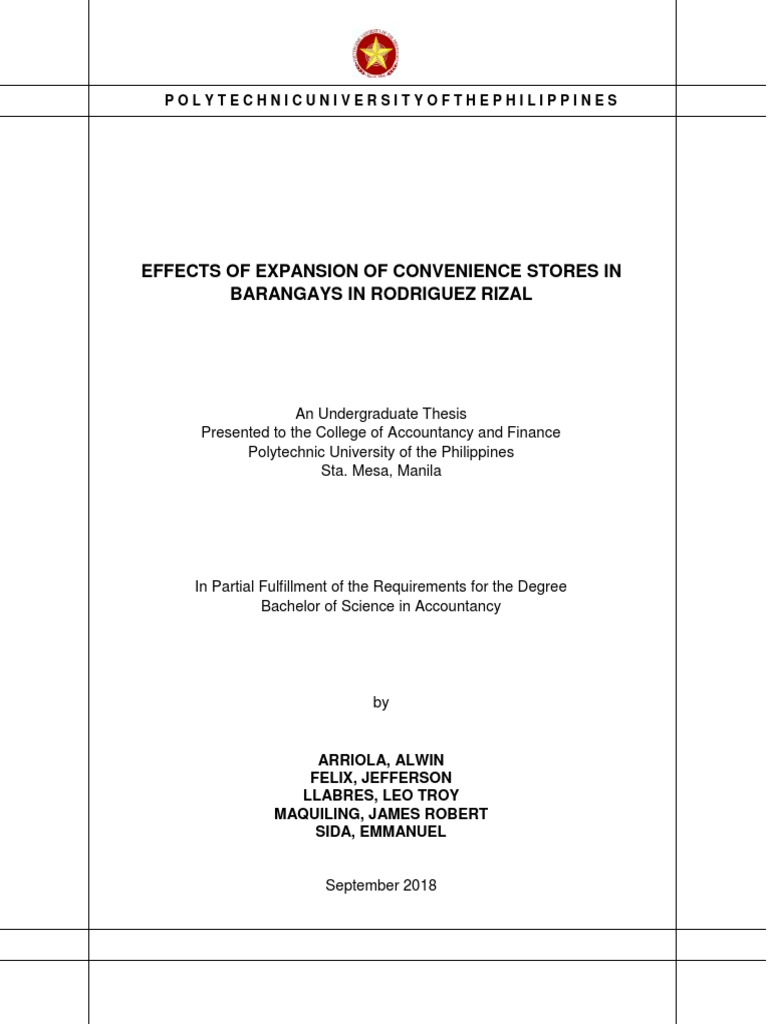 THESIS CHAP 1 To 3 | PDF | Retail | Convenience Store