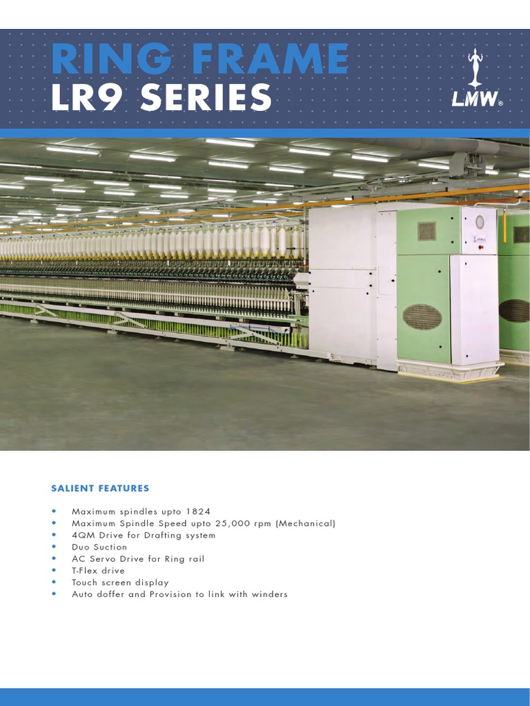 Ringframe lr9 PDF | PDF | Manufactured Goods | Machines