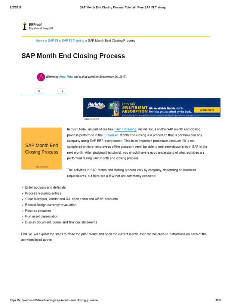 SAP Financial Closing | PDF | Deferral | Accrual