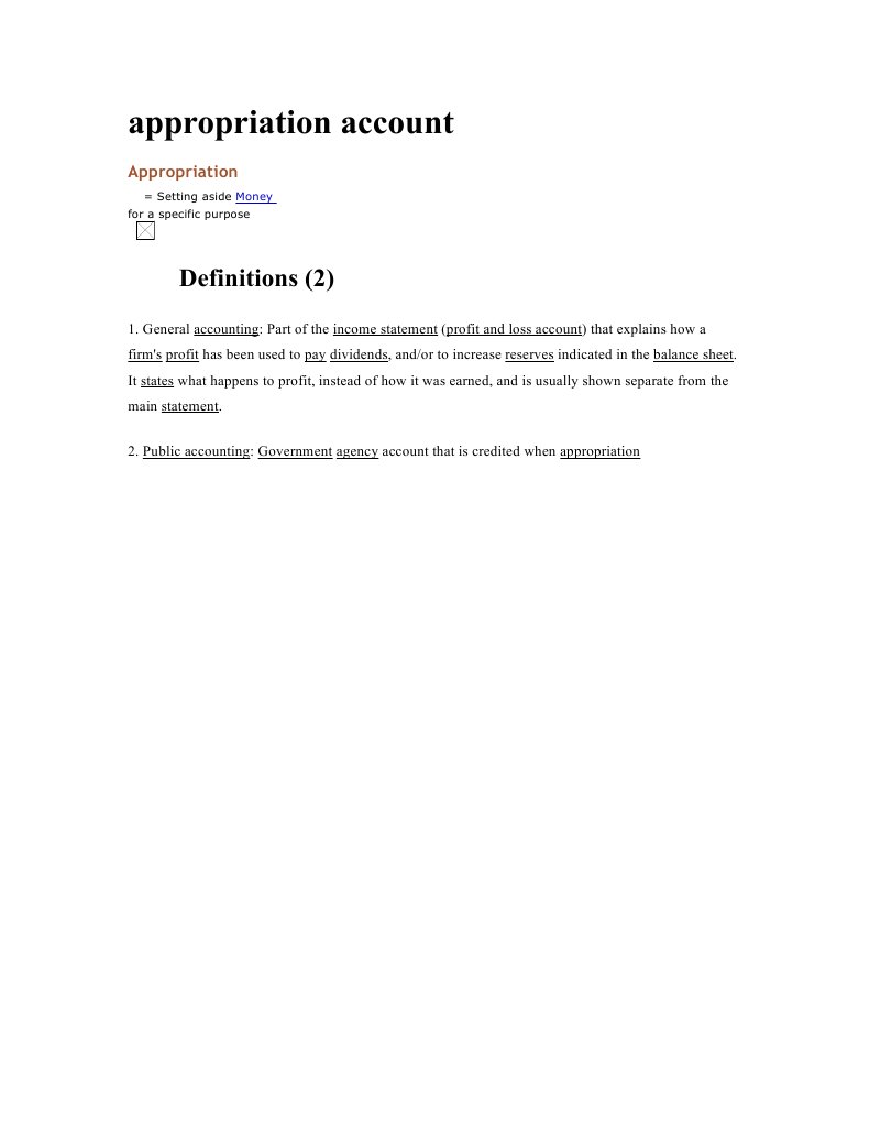 Appropriation Account | PDF | Finance & Money Management