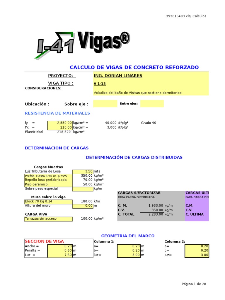 Diseño De Vigas Pdf Carpintería Carpintería