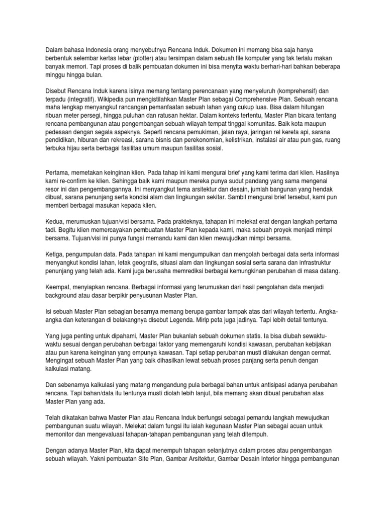Master Plan Contoh | PDF