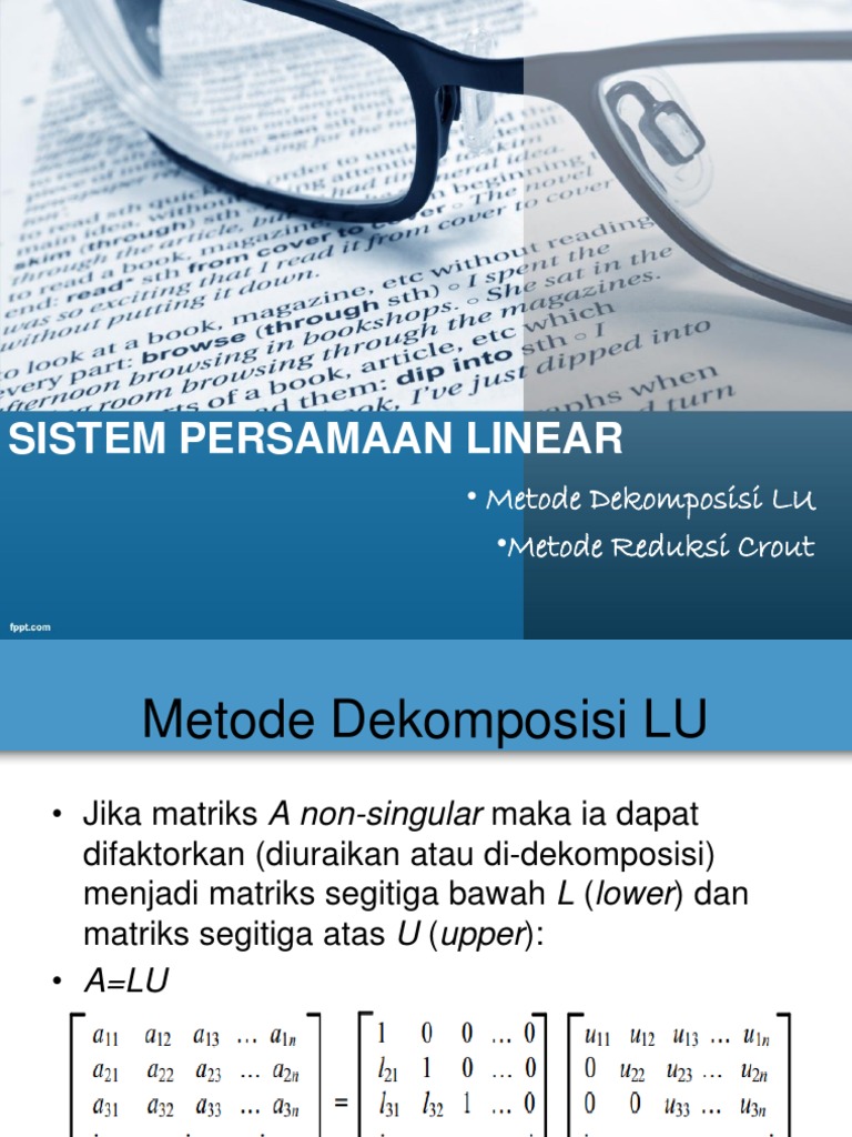 Metode Dekomposisi LU | PDF | Metode & Bahan Ajar