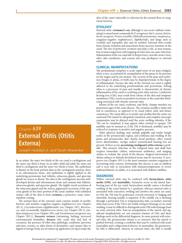 External Otitis Otitis Externa | PDF | Herpes Simplex | Ear