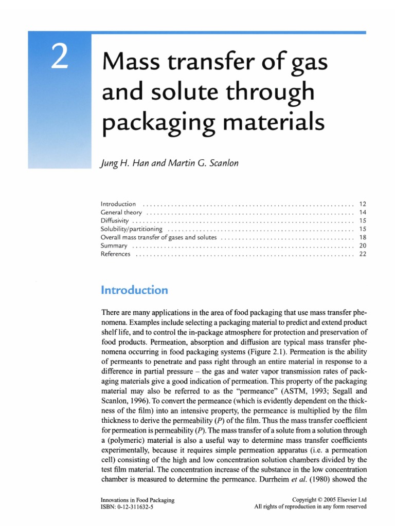 Food Packaging | PDF | Diffusion | Gases