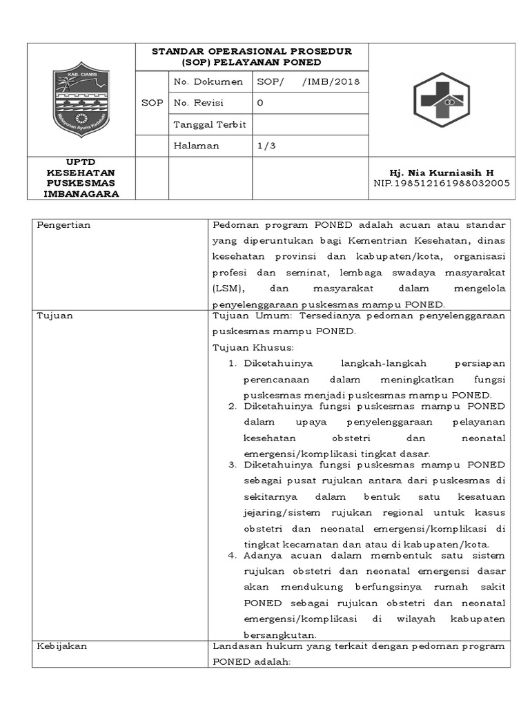 Sop Pelayanan Poned | PDF
