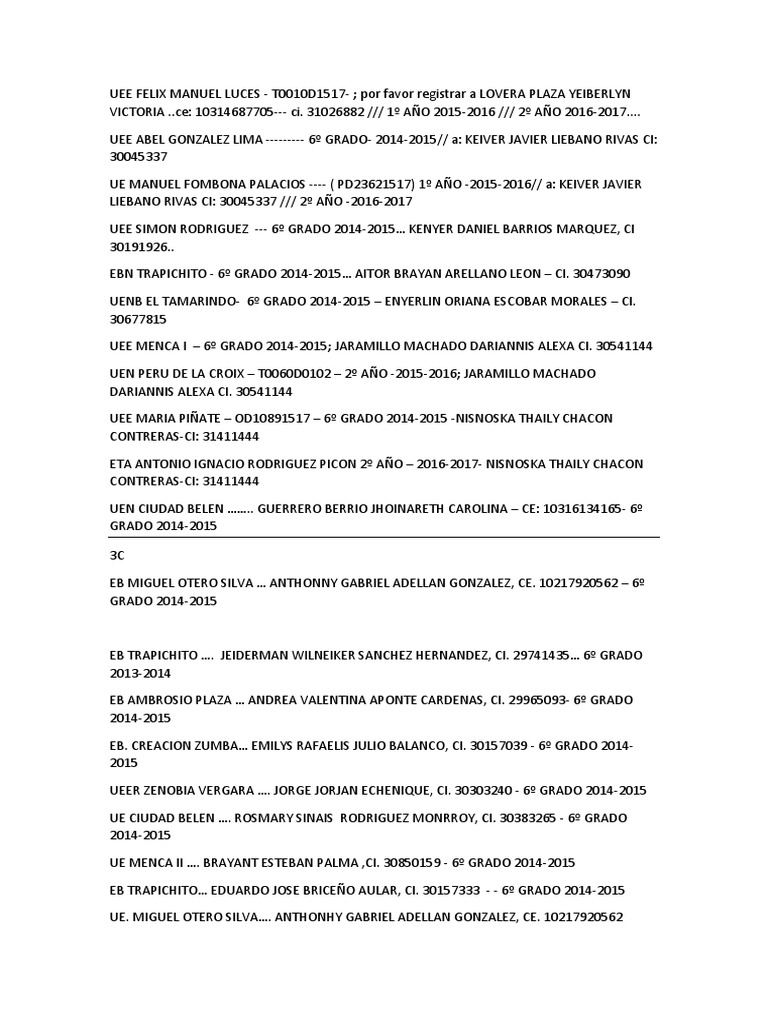 Registros Sigeg | PDF