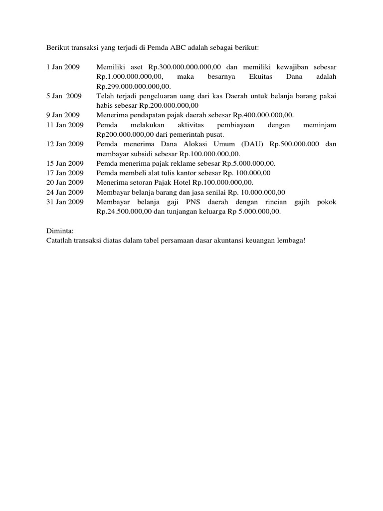 Contoh Soal Kasus | PDF | Pengelolaan Keuangan & Uang