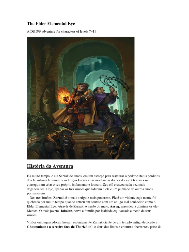 The Elder Elemental Eye | PDF | Anão (Terra Média) | Tempo
