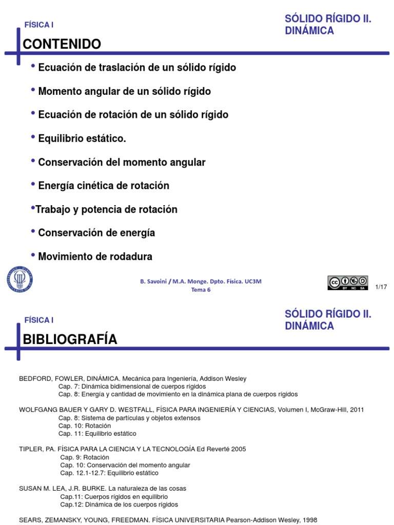 TEMA 6 Dinamica Del Solido Rigido Ocw Actual PDF | PDF | Movimiento (física) | Rotación