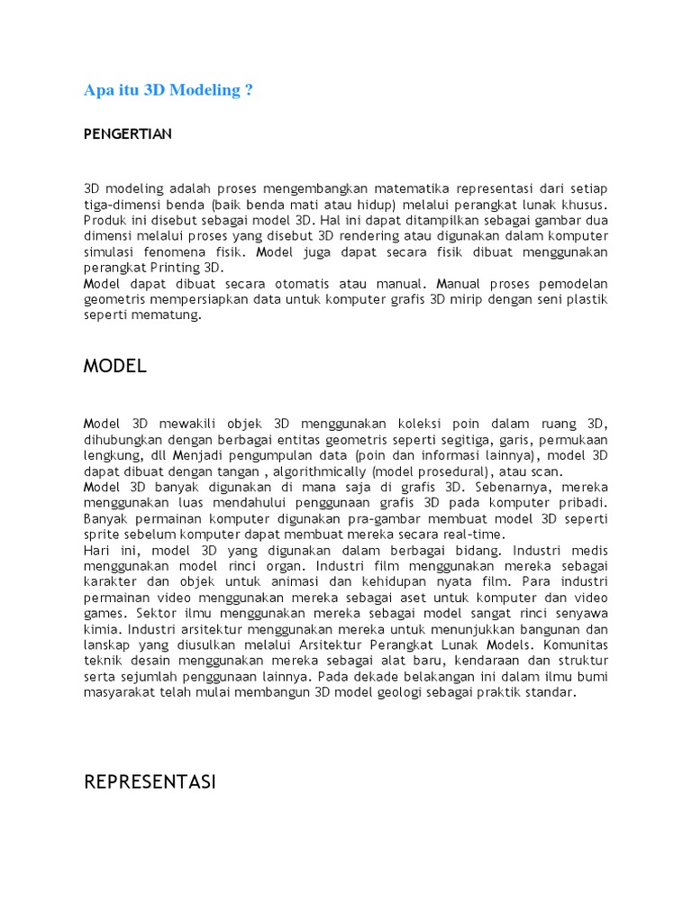Materi 3d Modeling | PDF