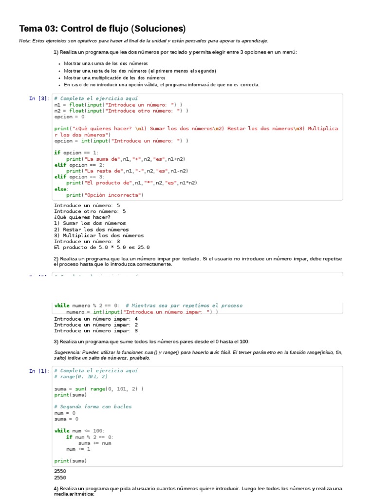 Ejercicios de bucles en Python | PDF | Áreas de informática | Informática
