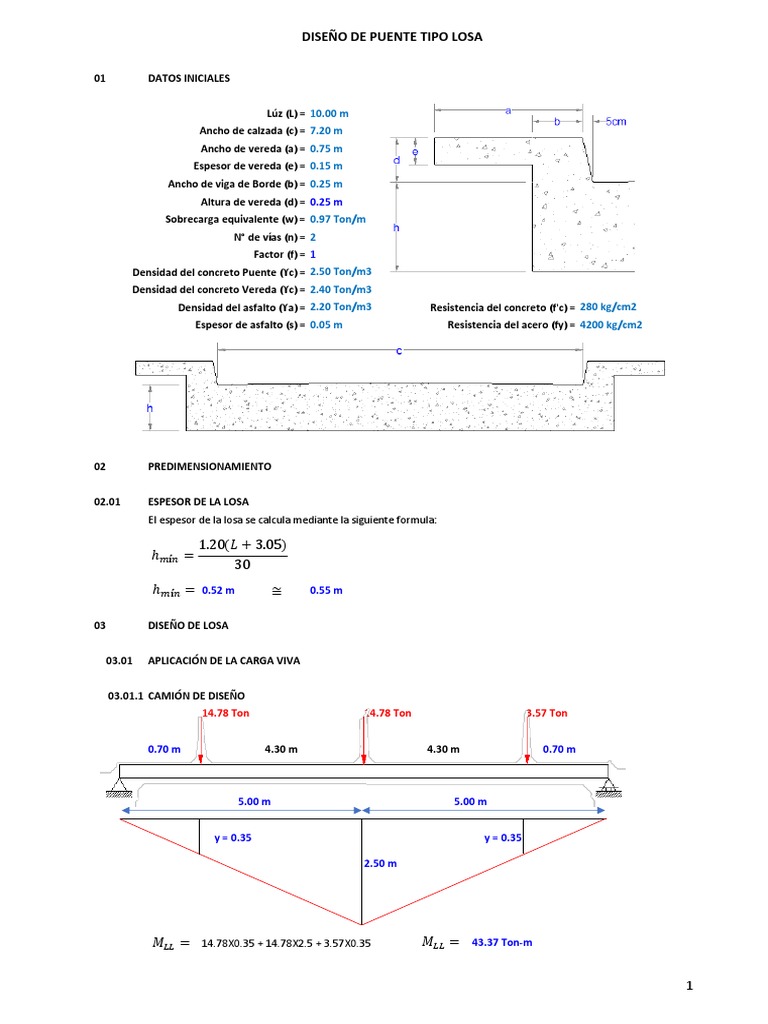 Diseño De Puente Tipo Losa Pdf Ingeniería De Edificación