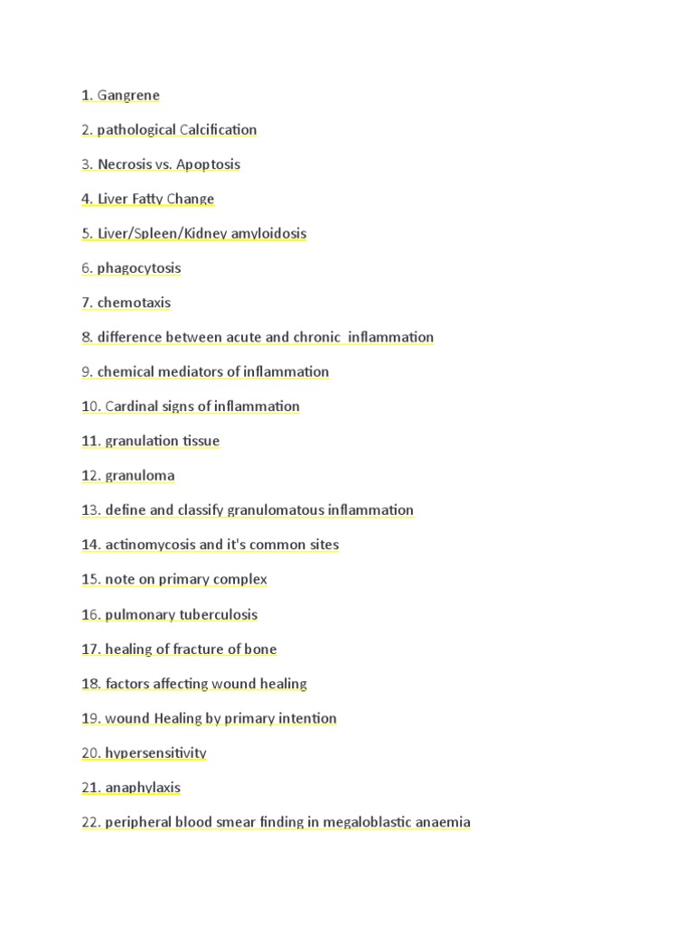 Pathology Imp Questions | PDF