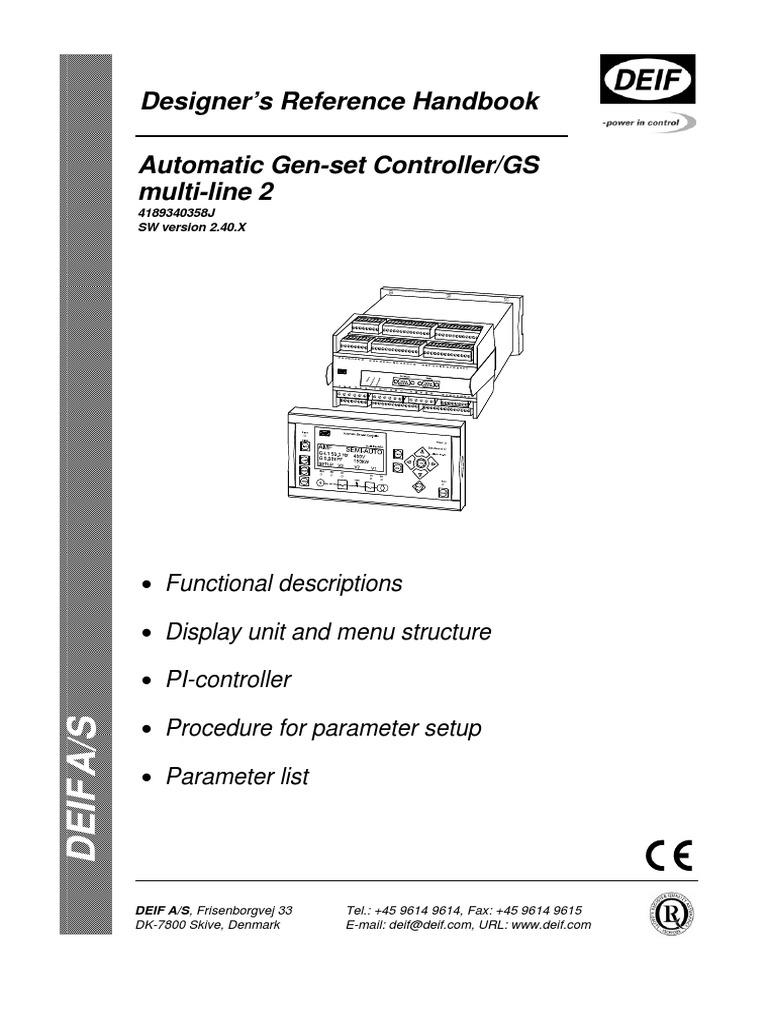 Designer's Guide to AGC Automatic Gen-set Controller | PDF | Mains Electricity | Parameter ...