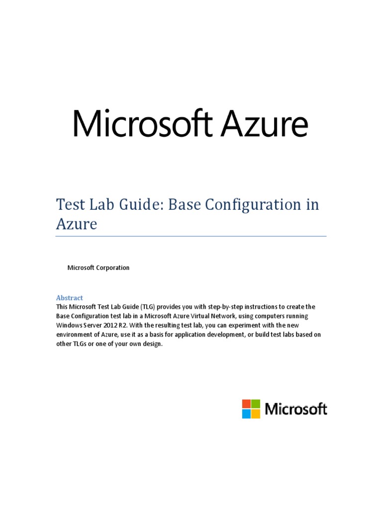 Test Lab Guide Azure Base Config Pdf Remote Desktop Services