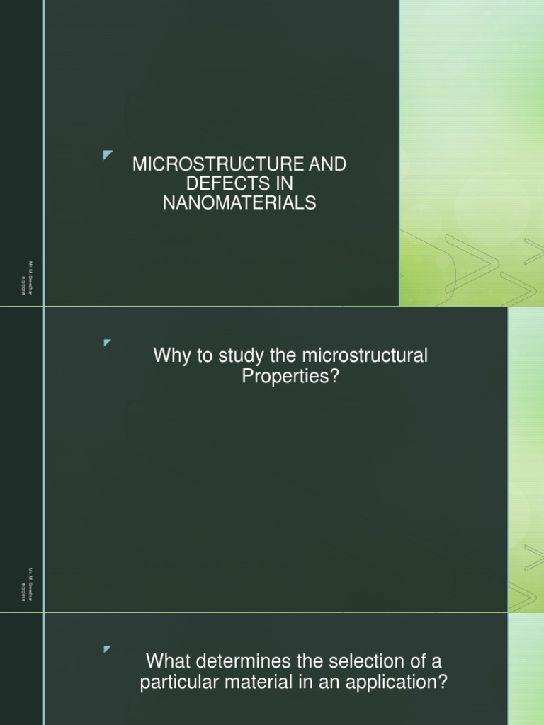 Microstructure and Defects in Nanomaterials | PDF | Crystal ...