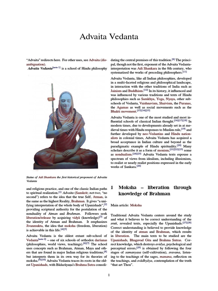 Advaita Vedanta PDF | PDF | Advaita Vedanta | Vedanta