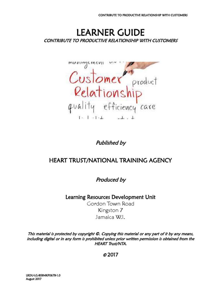 Contribute To Productive Relationship With Customers | PDF | Competence ...