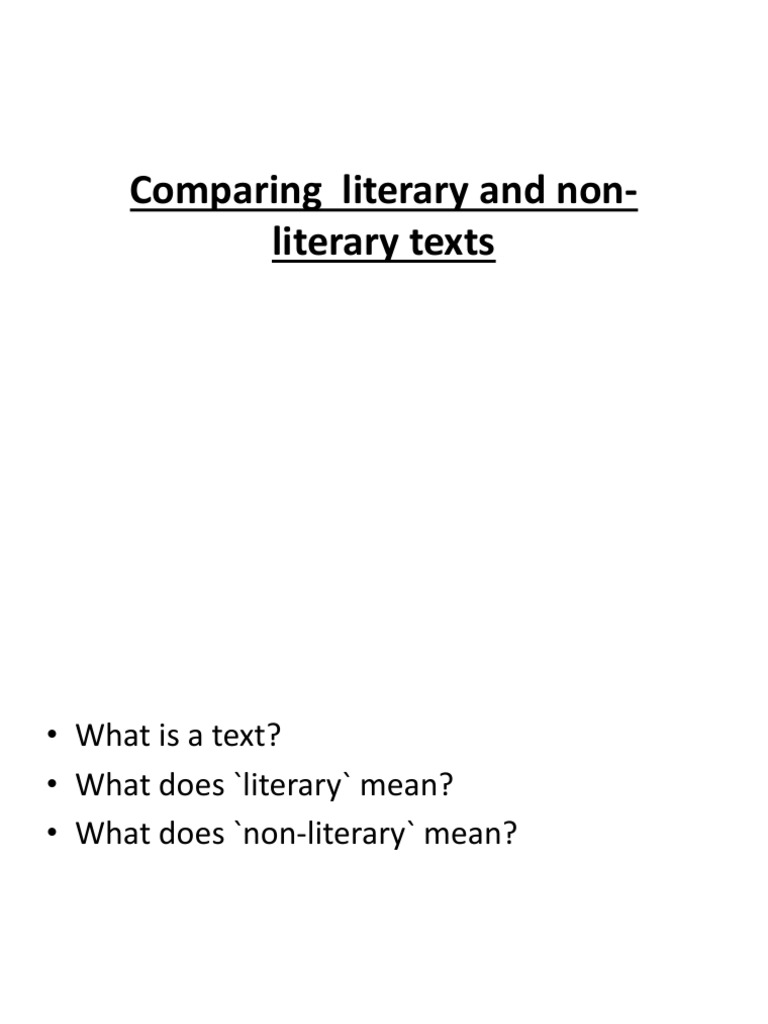 Literary and Non Literary Texts and Its Translation | Semantics ...