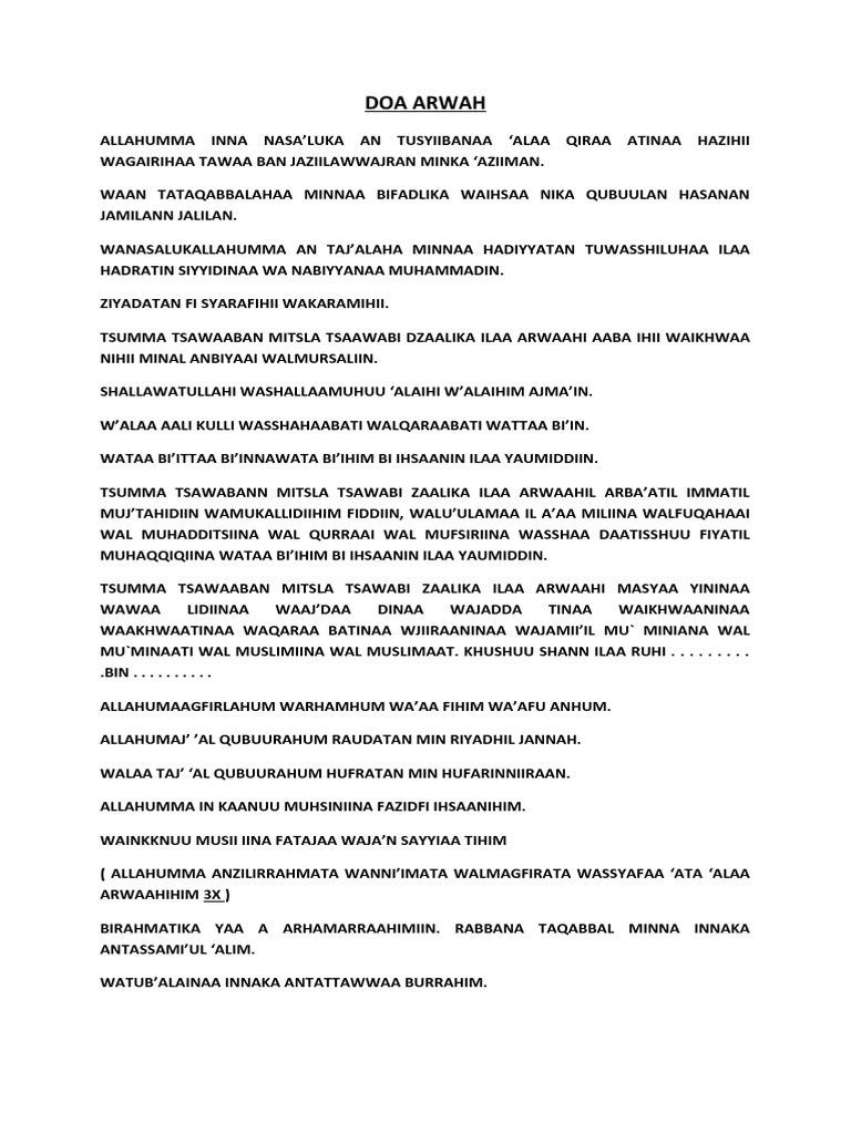 Doa Arwah | PDF