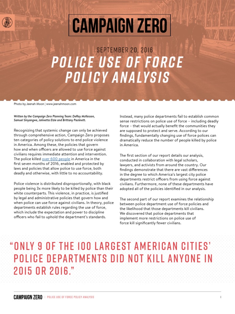 Police Use of Force Report | PDF | Use Of Force | Deadly Force