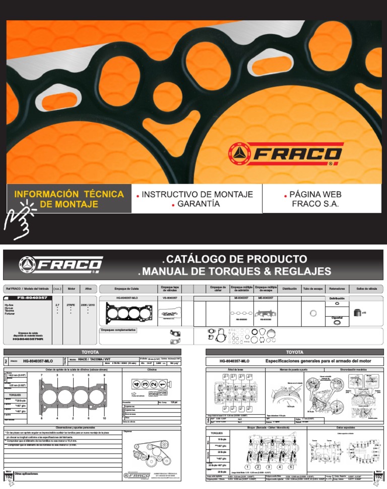 Torque Motor Hilux | PDF | Tornillo | Tecnología de vehículos