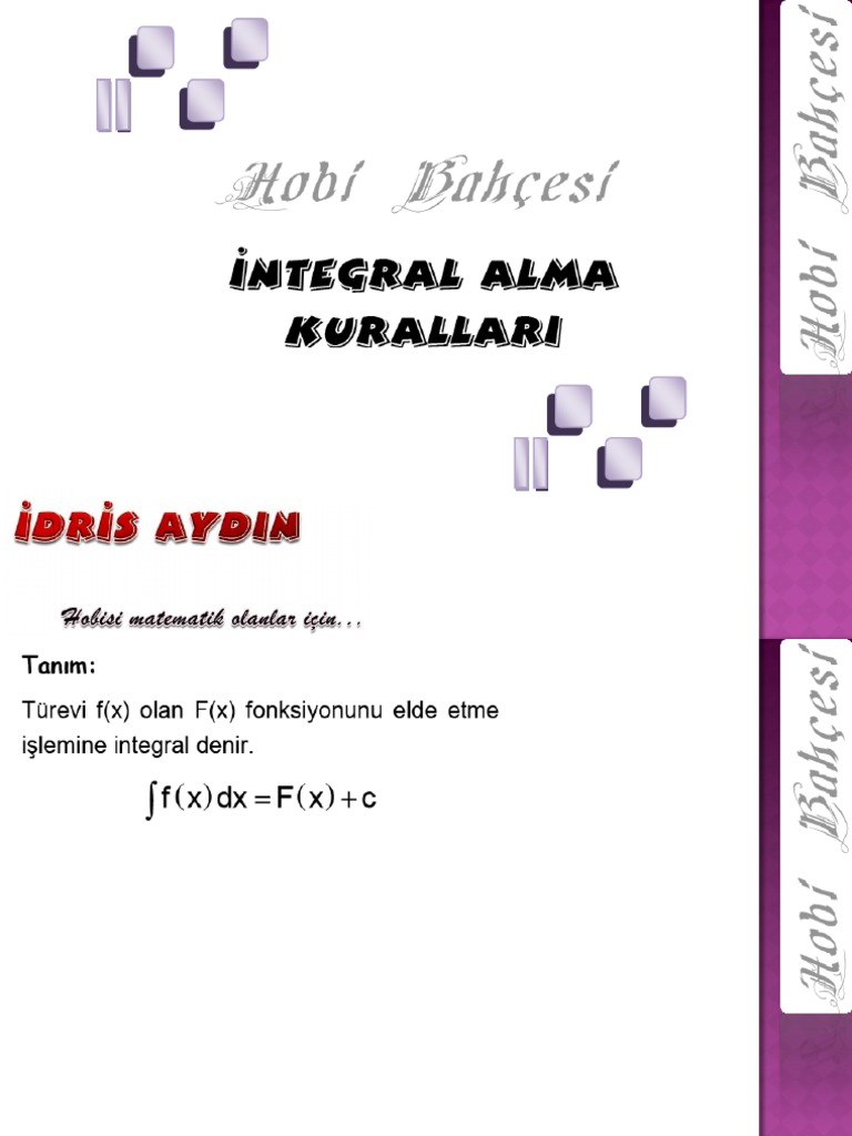 1-Integral Alma Kuralları Konu PDF | PDF