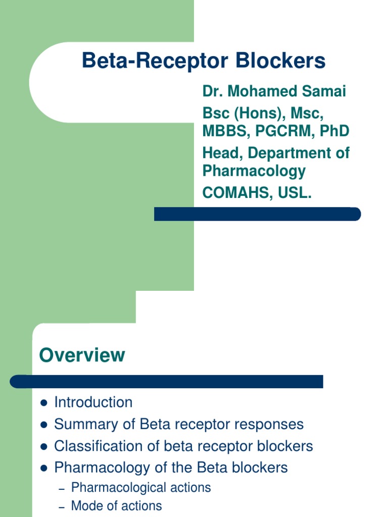 6 Beta Adrenergic Blockers | PDF | Drugs | Cardiovascular System