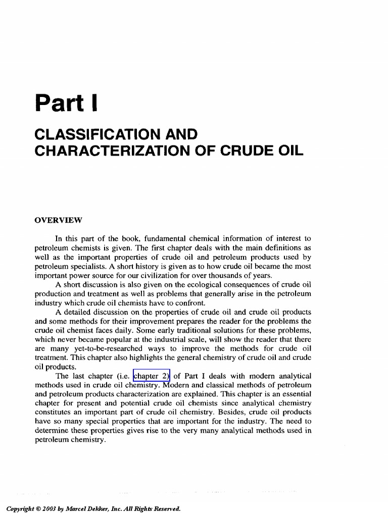 Classification and Characterization of Crude Oil: Chapter 2) | PDF ...