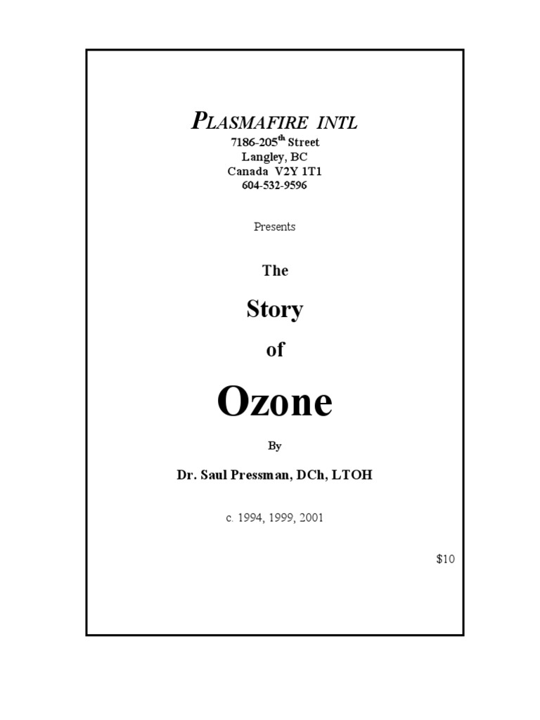 The - Story.of - Ozone DR - Saul.Pressman - DCH.LTOH PDF | PDF | Ozone ...