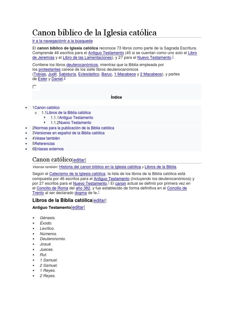 2018.08.01-Canon Bíblico de La Iglesia Católica | Viejo Testamento | Biblia