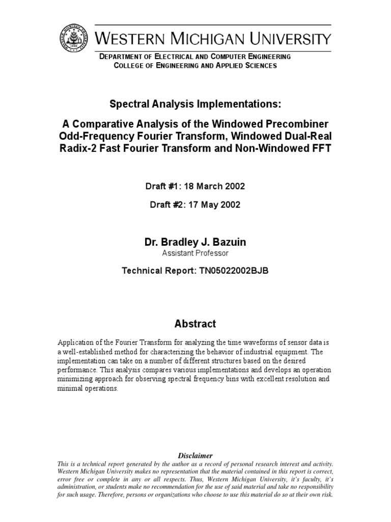 Spec Anal | PDF | Discrete Fourier Transform | Fast Fourier Transform