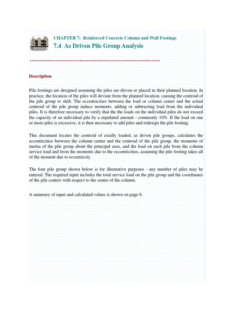 Pile Group Load Analysis for Footings | PDF | Cartesian Coordinate ...