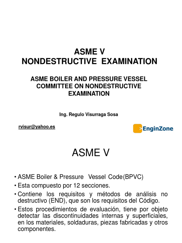 Código ASME Sección V - Ensayos No Destructivos - 09 Febrero PDF | PDF ...