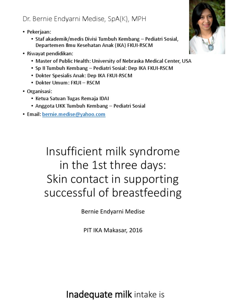 Dr. Bernie Endyarni Medise, Spa (K), MPH | PDF | Breastfeeding | Infancy