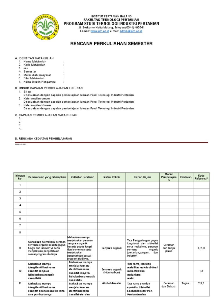 Rps Kimia Dasar | PDF