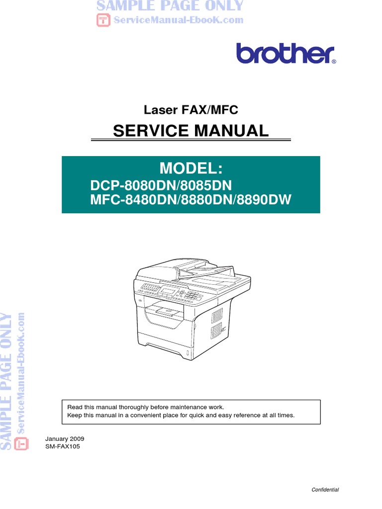 Brother DCP 8080dn 8085dn MFC 8480dn 8880dn 8890dw Service Manual Free ...