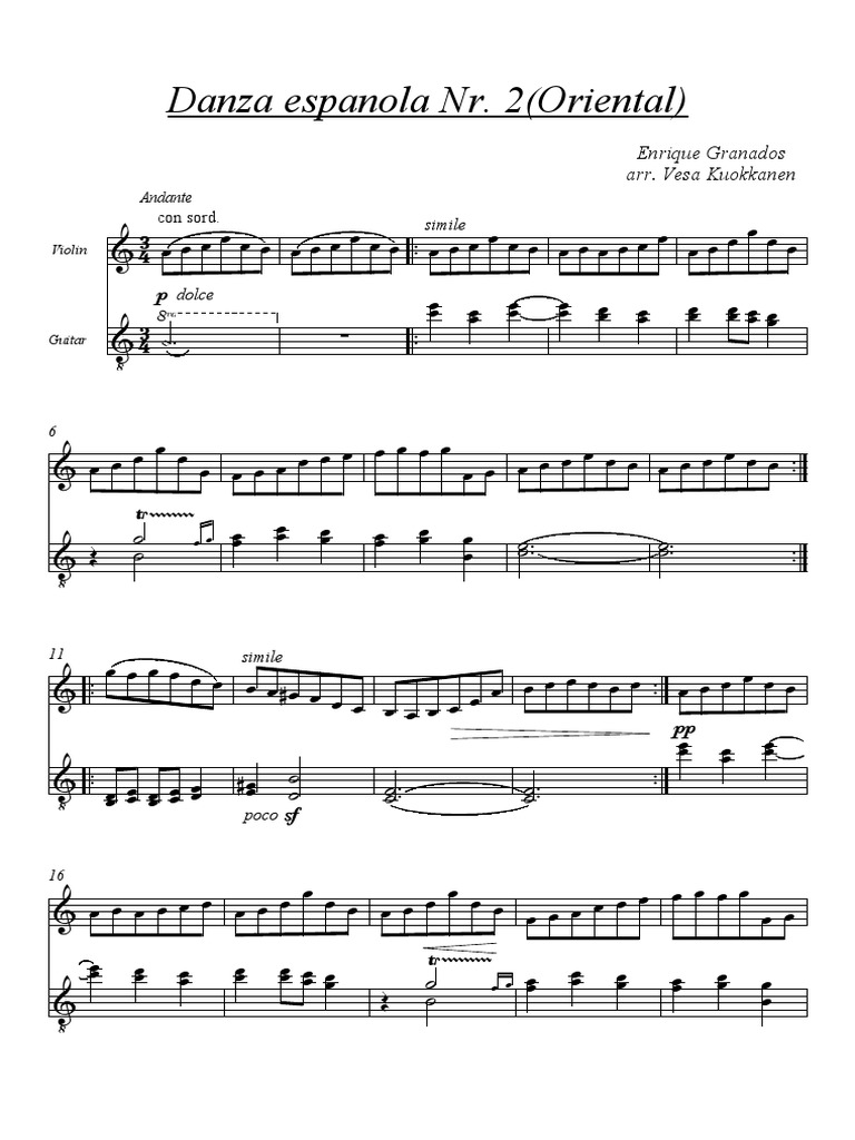 Danza Espanola Nr. 2 (Oriental) : Con Sord | PDF