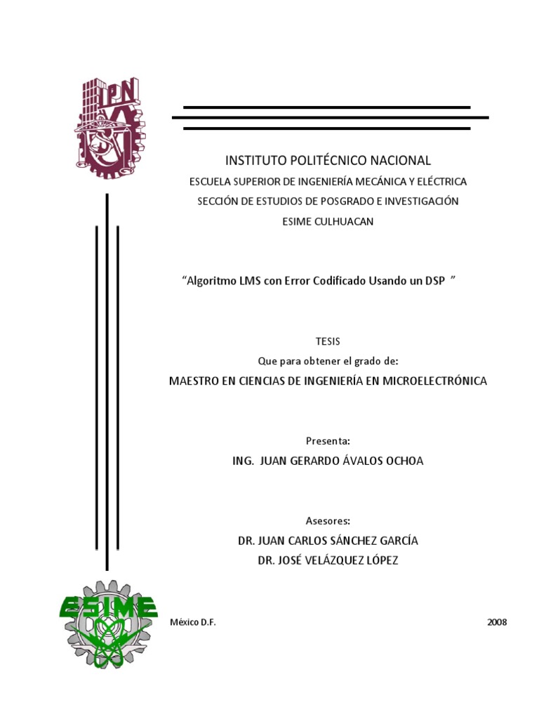 Algoritmo LMS PDF | PDF | Filtro electronico | Señal analoga