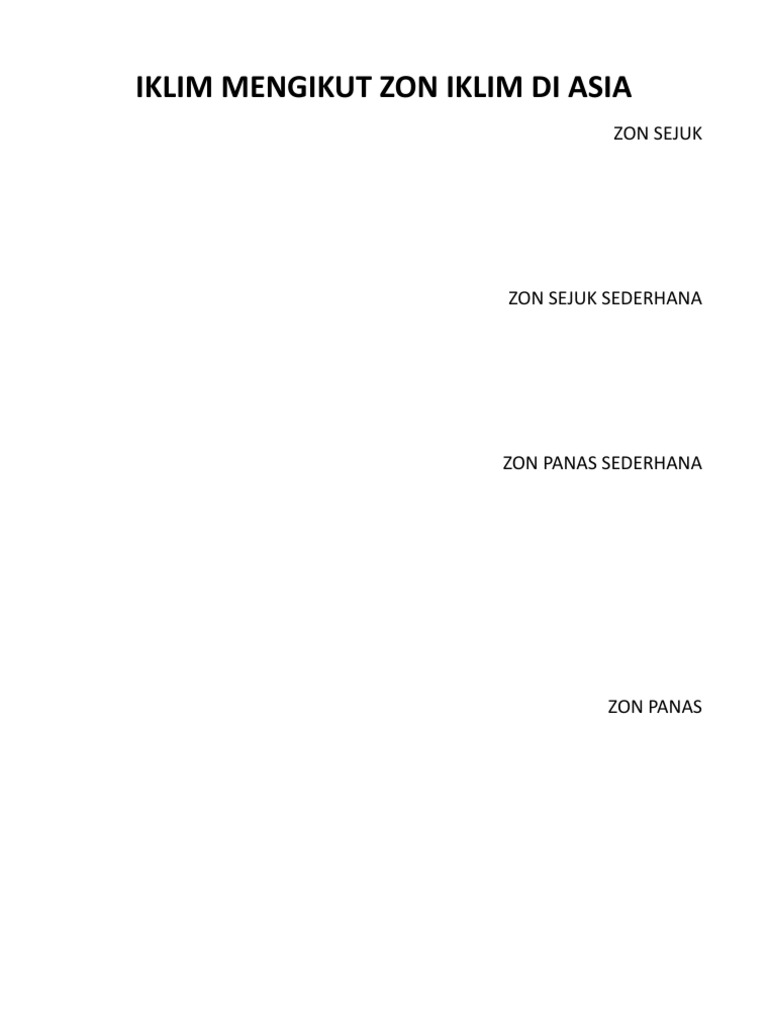 Iklim Mengikut Zon Iklim Di Asia | PDF
