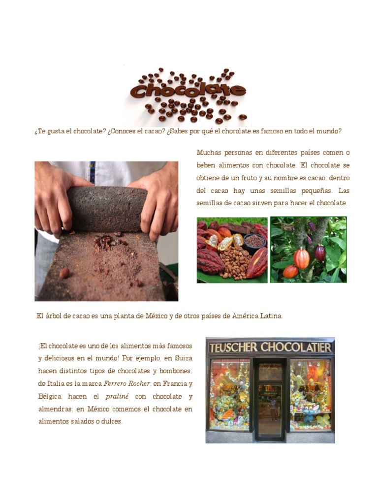 Lectura El Chocolate | PDF | Chocolate | Cocina mesoamericana