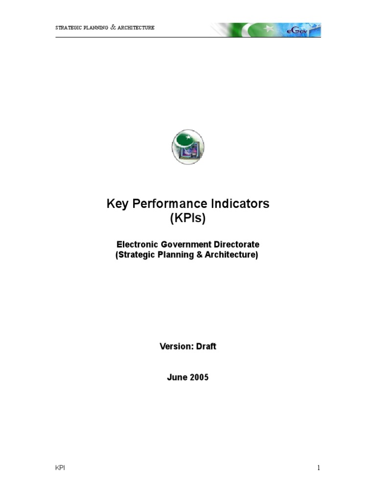 Key Performance Indicators (Kpis) : Electronic Government Directorate ...