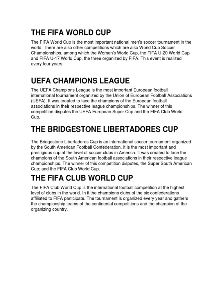 The Fifa World Cup | PDF