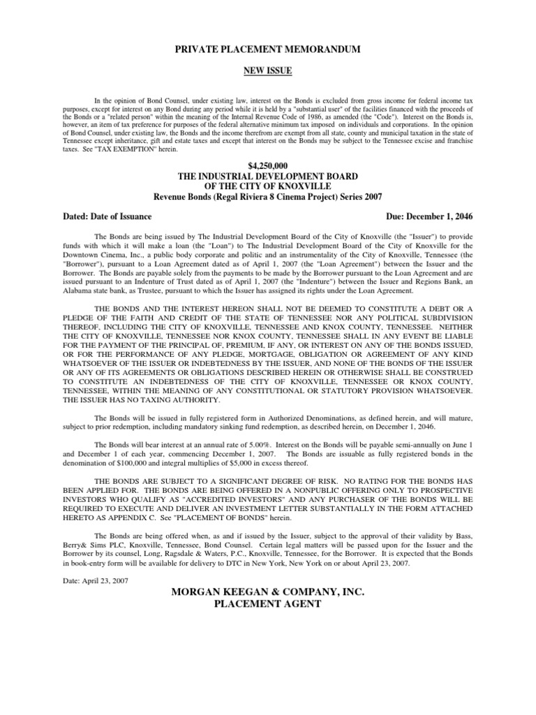 Sample PPM | PDF | Bonds (Finance) | Debt