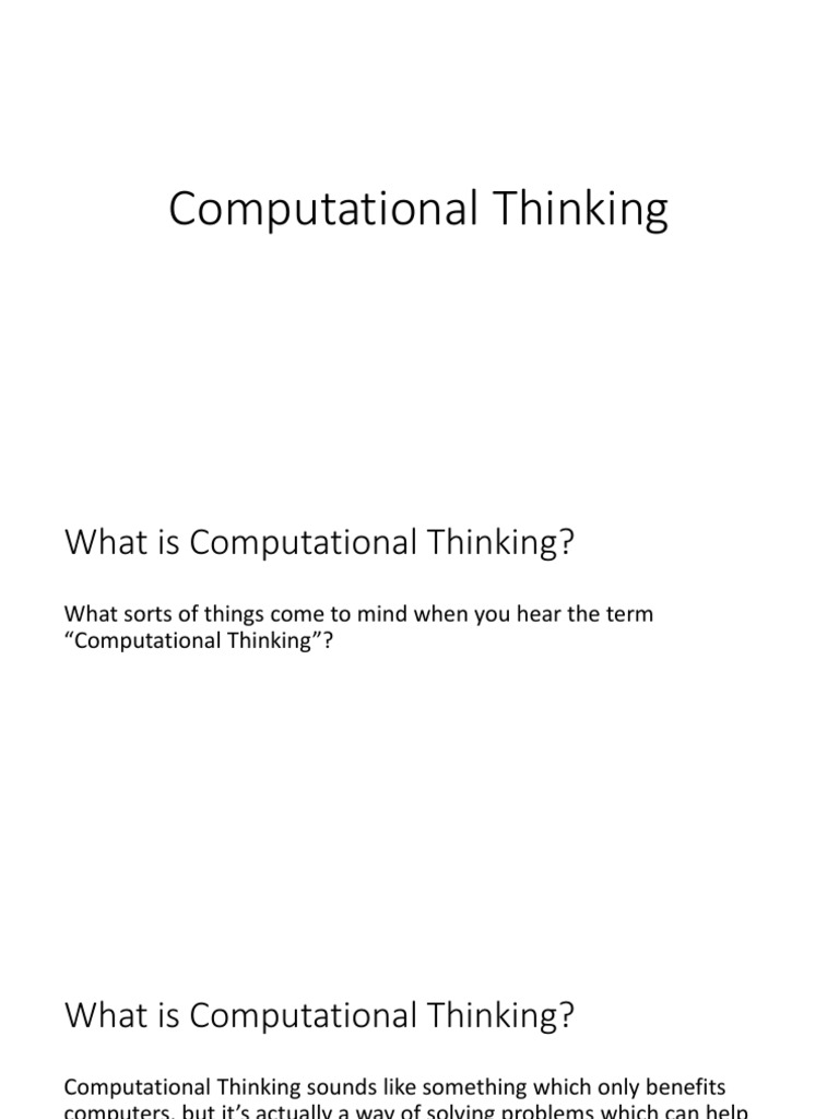 Computational Thinking | PDF | Abstraction | Algorithms