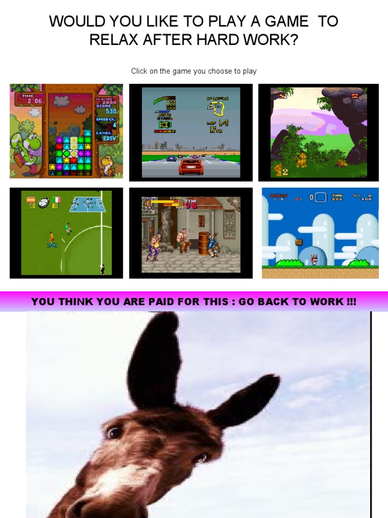 Would You Like To Play A Game To Relax After Hard Work? | PDF | Games ...