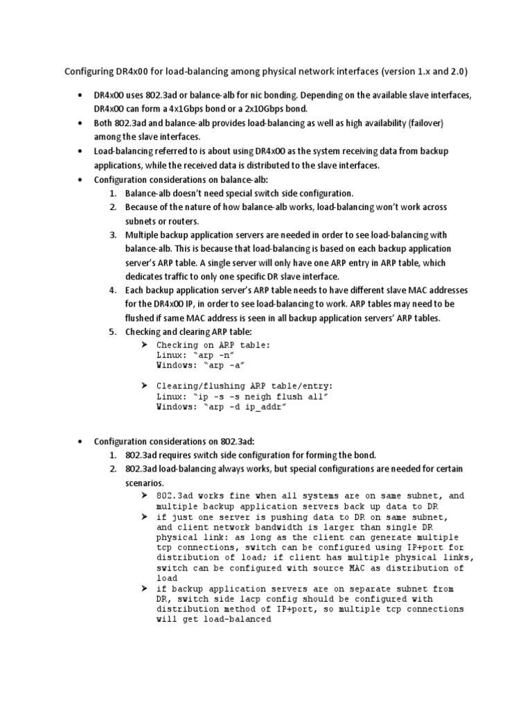 Configuring DR4x00 For Load-Balancing | PDF | Load Balancing (Computing) | Networking Standards