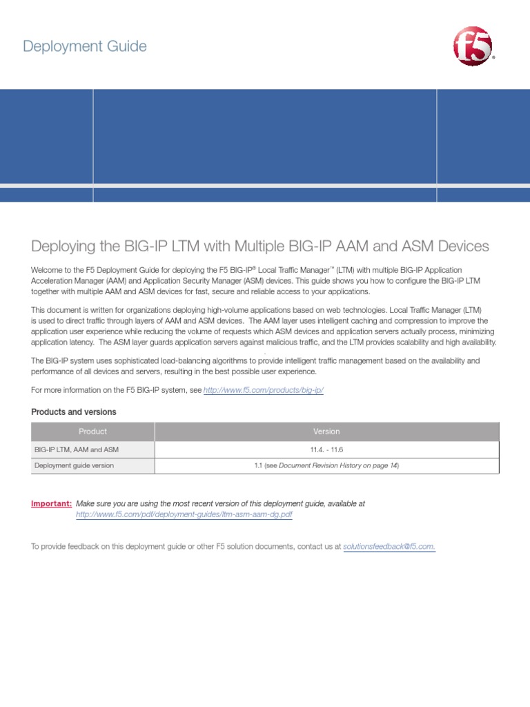 Deployment Guide: Deploying The BIG-IP LTM With Multiple BIG-IP AAM and ...