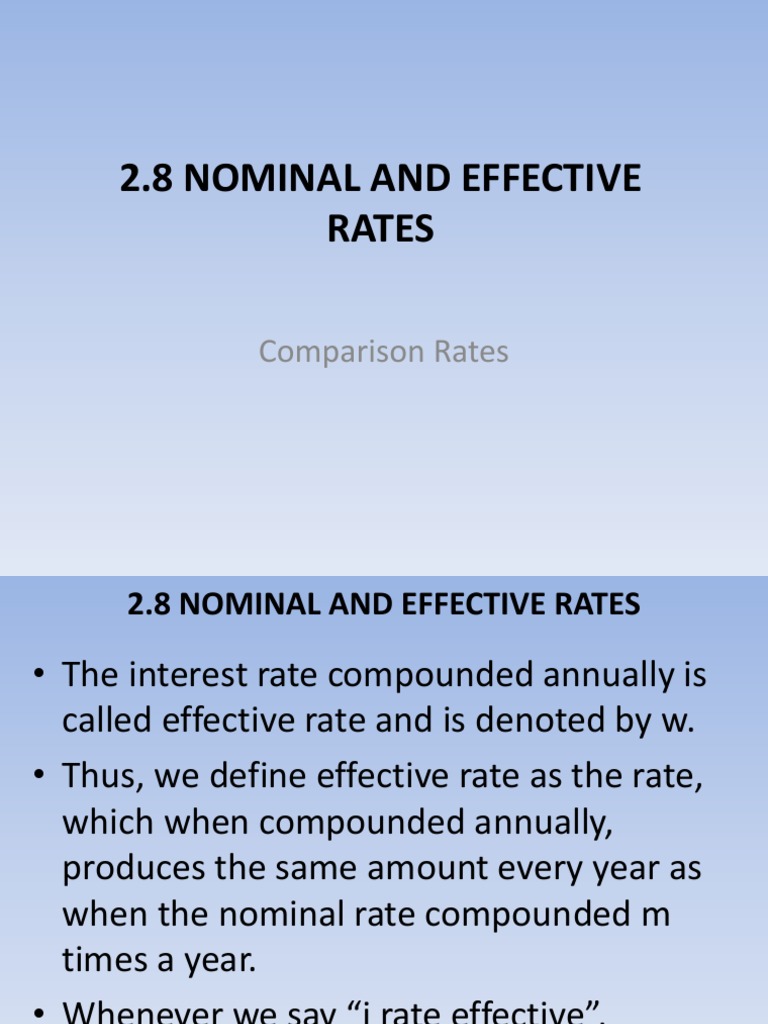 Nominal vs Effective Interest Rates Guide | PDF | Interest | Financial ...